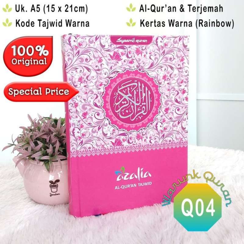 Promo Ori Q4 Azalia Uk A5 Terjemah Tajwid Warna Kertas Rainbow - Syaamil - 100% Diskon 26% Di ...