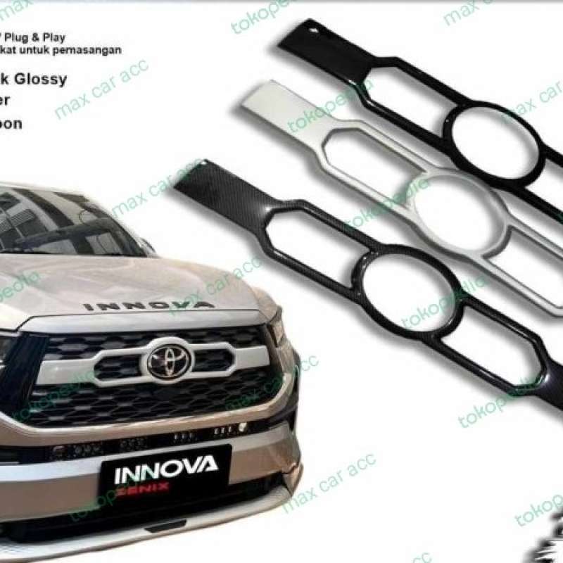 Promo Cover Grill Bumper Depan Innova Zenix 2022 2023 2024 Carbon Hitam ...