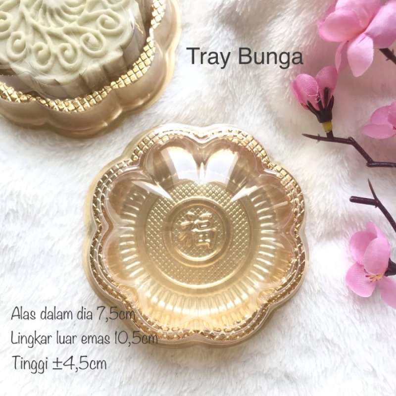 Promo Tray Bunga Mika Emas Puding Mooncake Diskon 23% Di Seller ...