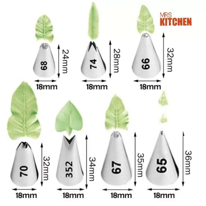 Promo Spuit Daun China Leaf Piping Tip Tips Buttercream Leaves Set Of ...