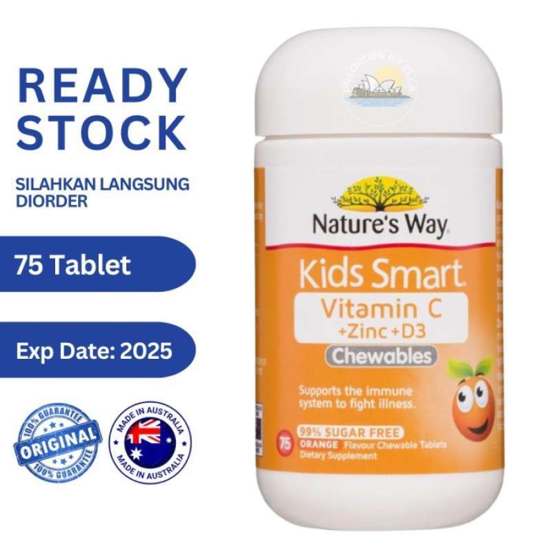 Promo Nature's Way Kids Smart Vitamin C Zinc D3 Chewables 75 Tablets ...