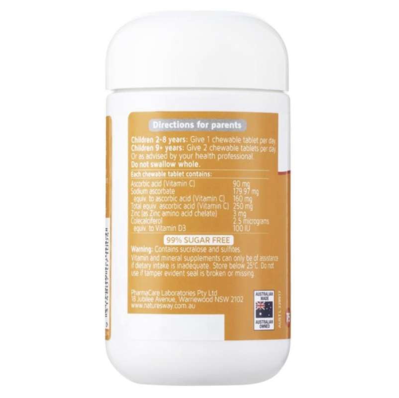 Promo Nature's Way Kids Smart Vitamin C Zinc D3 Chewables 75 Tablets ...