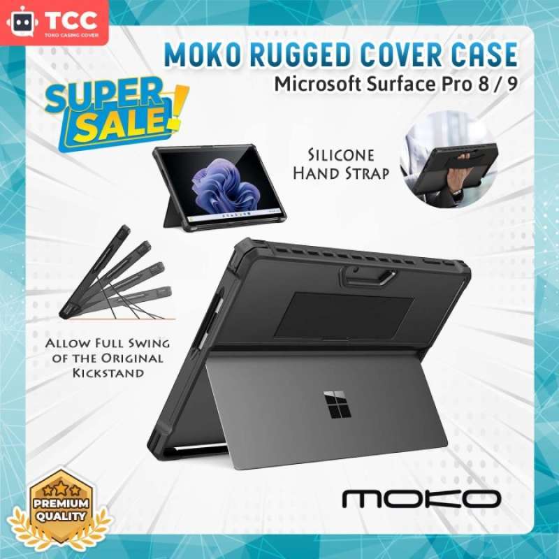 Promo Microsoft Surface Pro 9 8 Moko Rugged Case Kickstand Casing Full ...