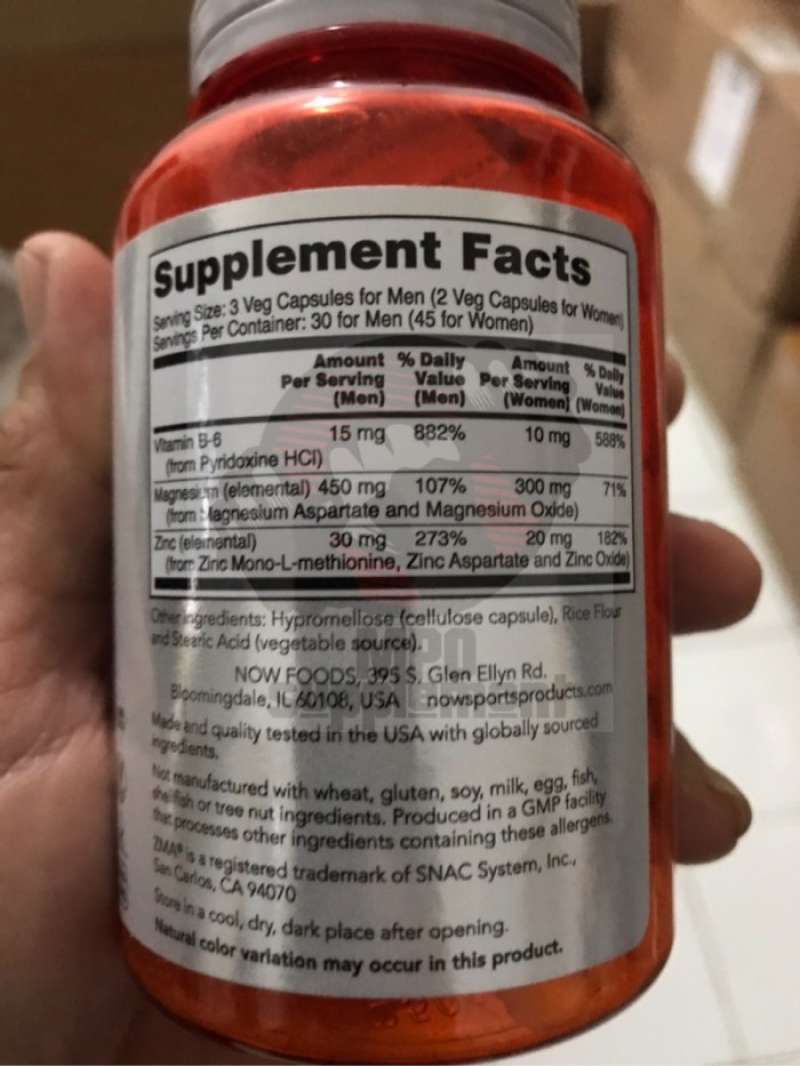 Promo Now Sports Zma (90 Caps) Zinc Magnesium Vitamin B-6 Muscle ...