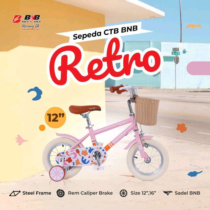 Promo Sepeda Anak Bnb 12 Inch Retro Diskon 16% Di Seller Toko Sepeda ...