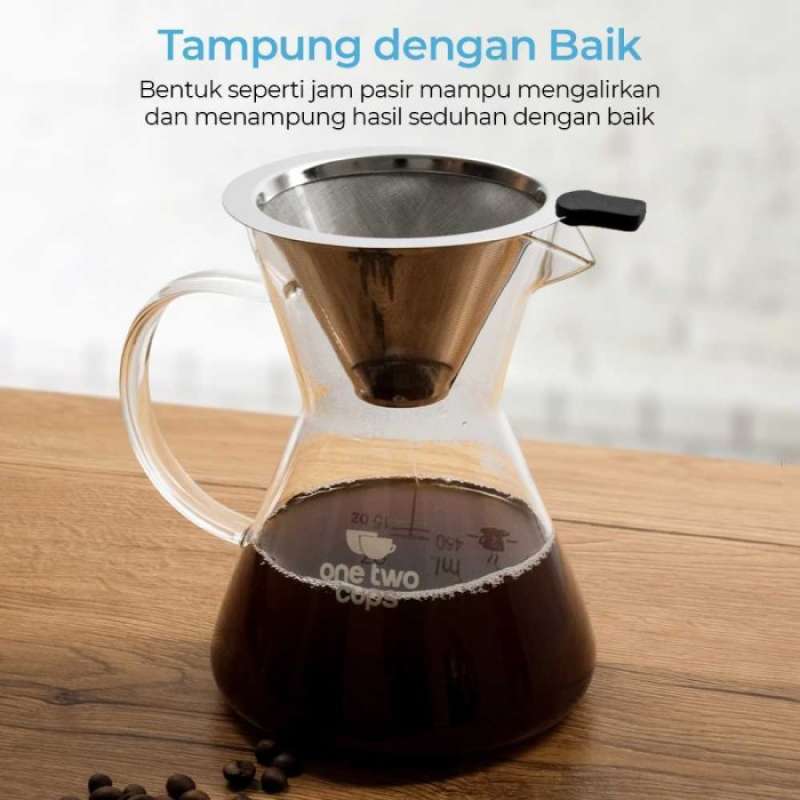 Promo One Two Cups Coffee Server Chemex Drip Pour Over With Filter - - 450ml Diskon 23% Di ...