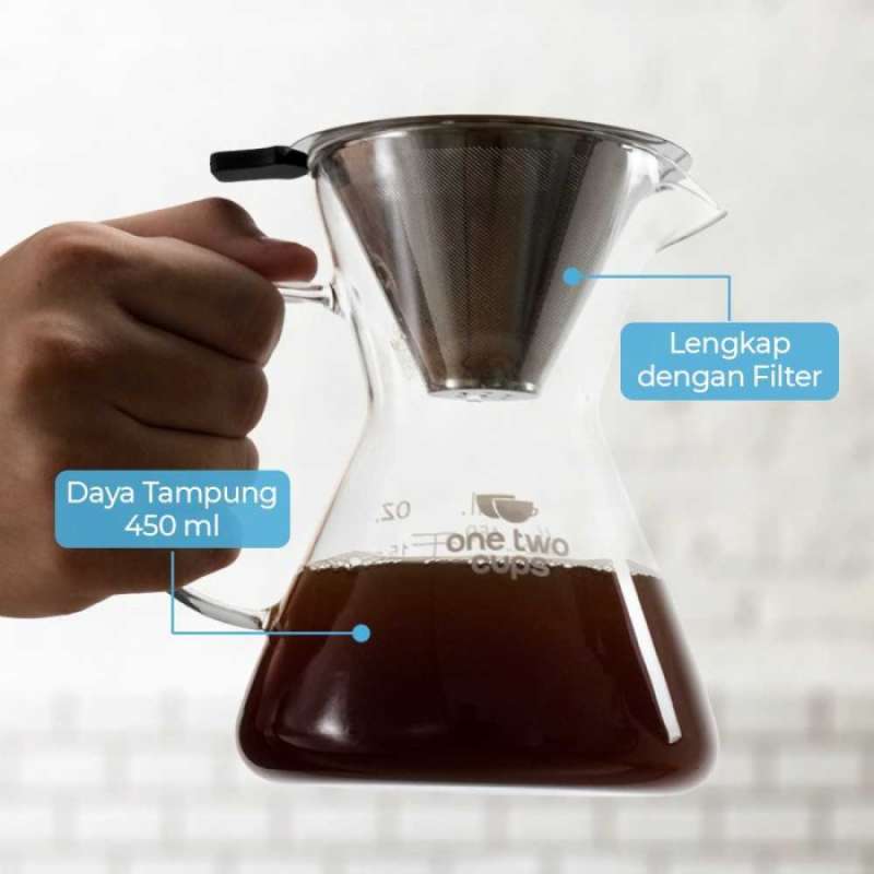 Promo One Two Cups Coffee Server Chemex Drip Pour Over With Filter - - 450ml Diskon 23% Di ...