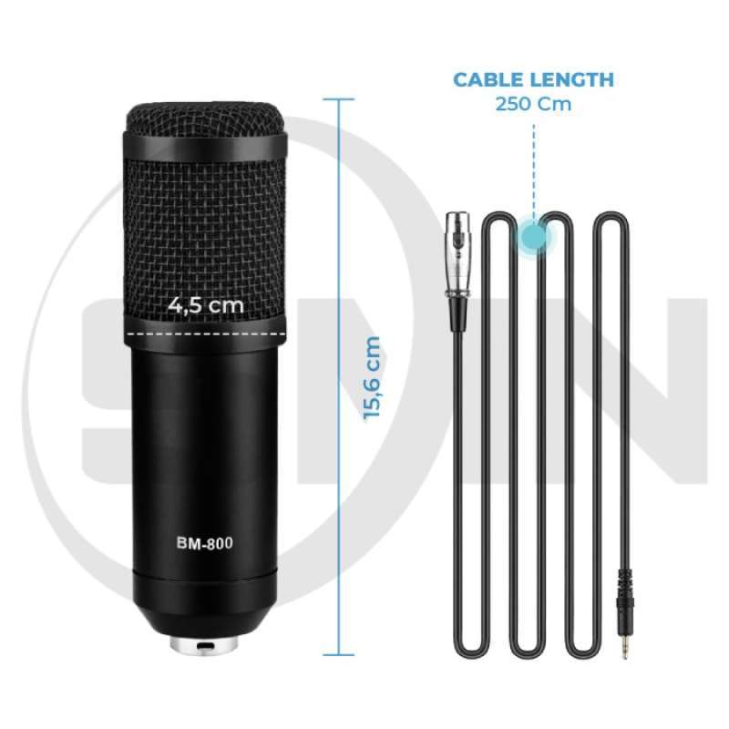 Jual Paket Mic Condenser Bm-800 Set Arm Stand Broadcasting And ...