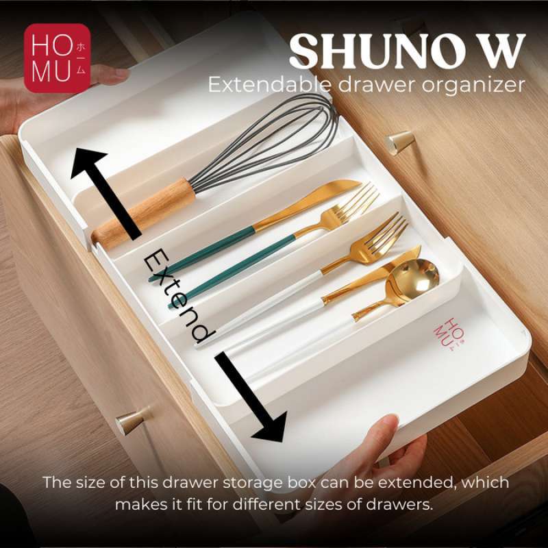 Jual Homu Shuno W Extendable Drawer Organizer Rak Penyimpanan Laci ...