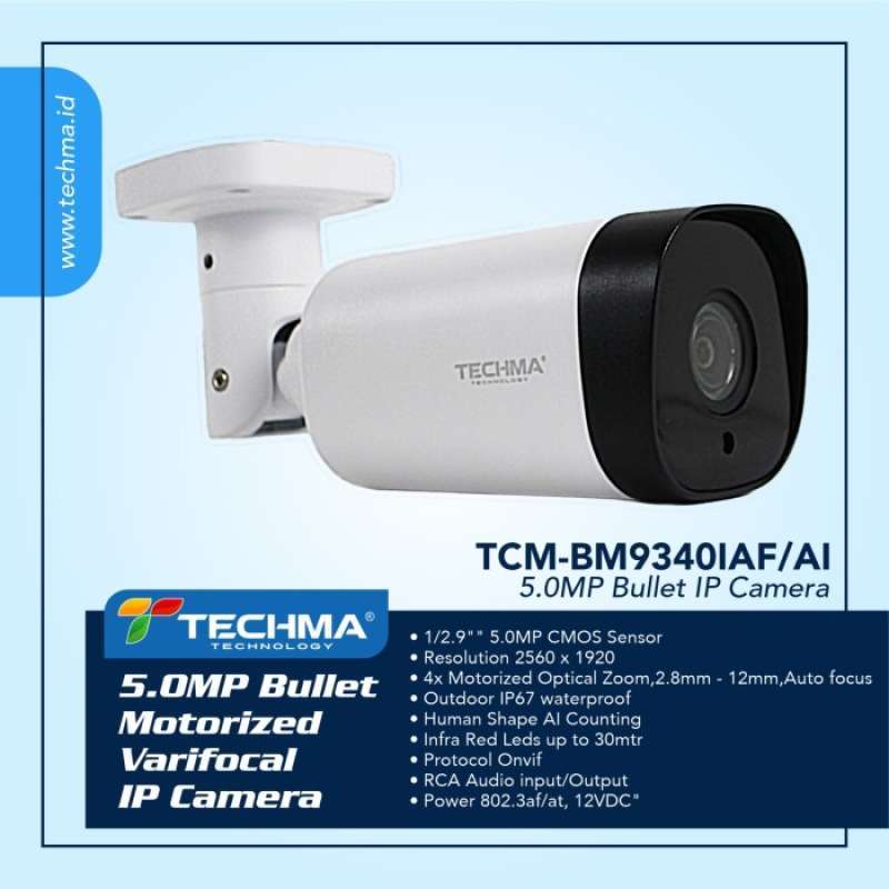 Promo Techma 5.0mp Motorized Varifocal 4x Zoom Ip Camera Diskon 23% Di ...