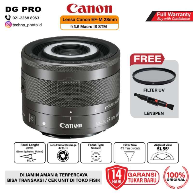 Promo Canon Ef-m 28mm F3.5 Macro Is Stm Lens F/3.5 Lensa Efm Mirrorless Diskon 23% Di Seller ...