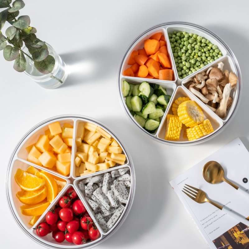 Promo New Iuiga Round Multi-compartment Snack Serving Box - Kotak ...