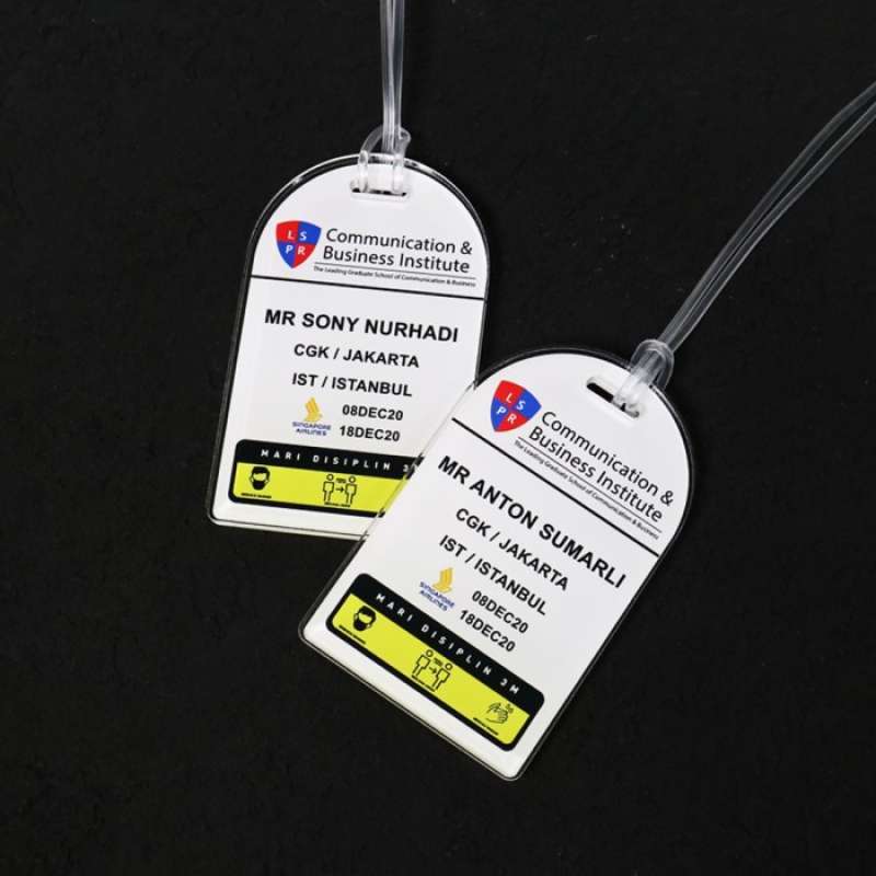 Jual Custom Luggage Bag Tag Akrilik | Label Nama Tas Koper Akrilik ...