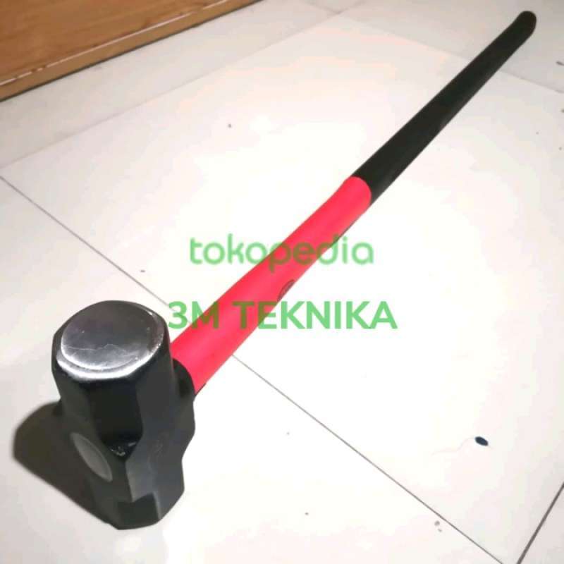 Promo Palu Bodem 10 Kg Palu Godam 10 Kg Gagang Fiber Stone Hammer 20lb ...