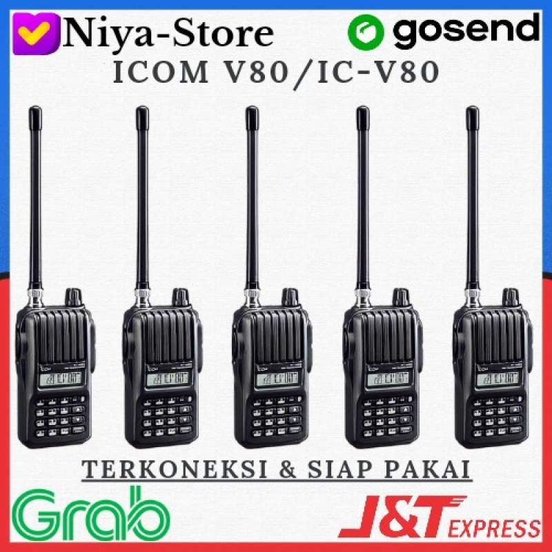 Promo Paket 5 Unit Walkie Talkie Ht Icom V80 / Ic-v80 Vhf (terkoneksi ...