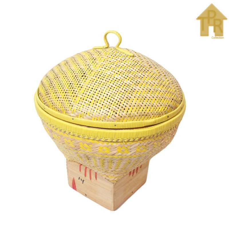 Promo Boboko + Tutup / Bakul Nasi Bambu Batik - D26 - Kuning Diskon 23% ...