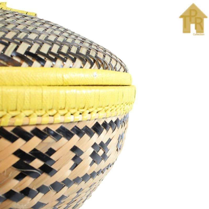 Promo Boboko + Tutup / Bakul Nasi Bambu Batik - D26 - Kuning Diskon 23% ...