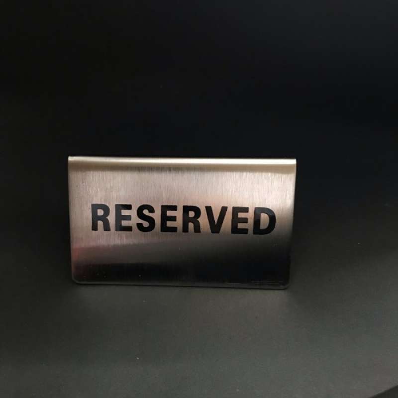 Jual Reserve Sign Stainless Tag Reserve Table Reserve Sign Reservasi ...