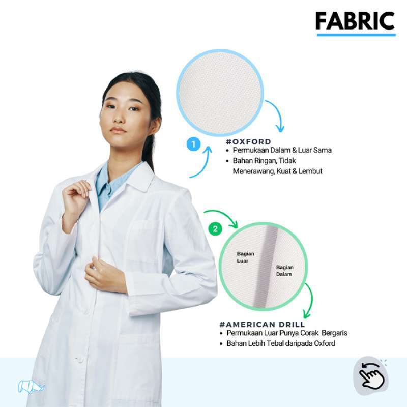 Promo Jas Lab Lengan Panjang Uniworks Dengan Resleting Dan Karet ...