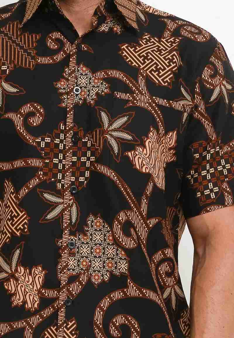 Jual Adikusuma By Arjuna Weda Hem Batik Daun Isi - Hitam - M Hitam Di ...