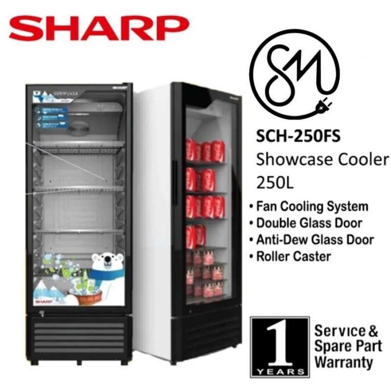 Jual Showcase Sharp Sch-250 Fs Display Cooler 250 Liter Sch250fs 250fs ...