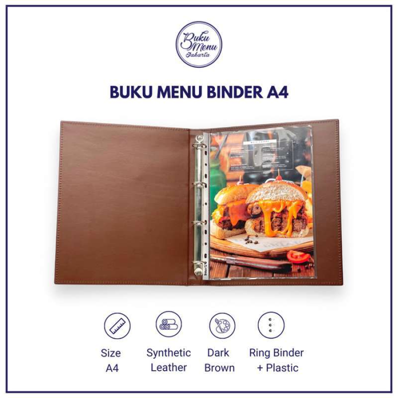Jual Buku Menu Kulit Restoran Indonesia - Binder Isi Plastik A4 Ready ...