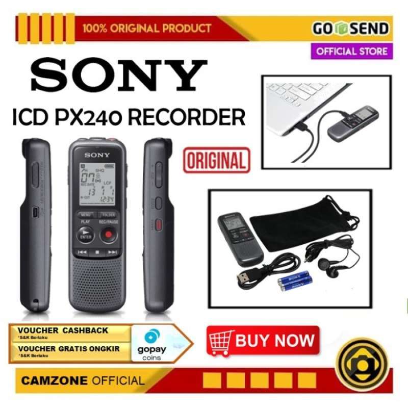 Jual Sony Icd-px240 Voice Recorder 4gb Alat Perekam Suara Digital ...
