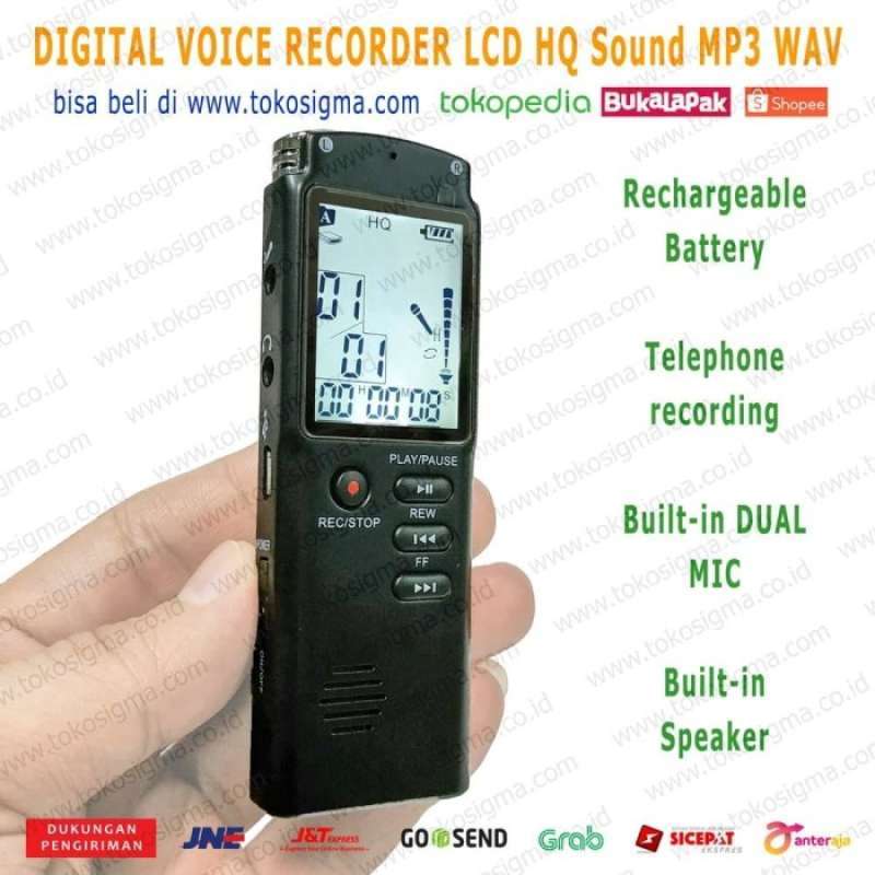 Jual Voice Recorder Digital Lcd Screen Alat Perekam Suara Dual Mic Hq ...