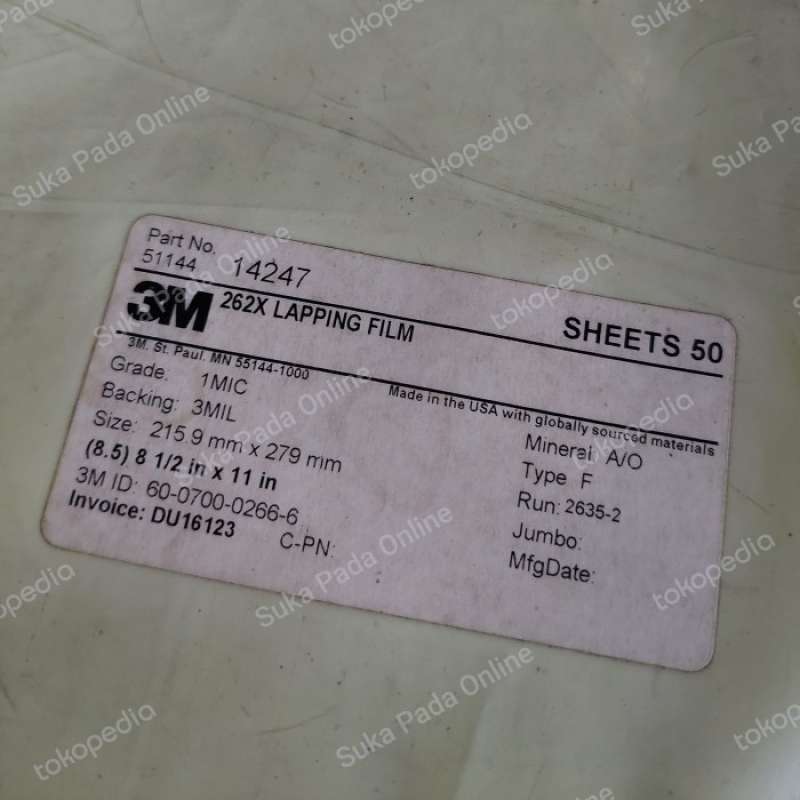 Jual Amplas 3m Lapping Film Grit 6000 10000 Original Usa - Grit 6000 Di ...