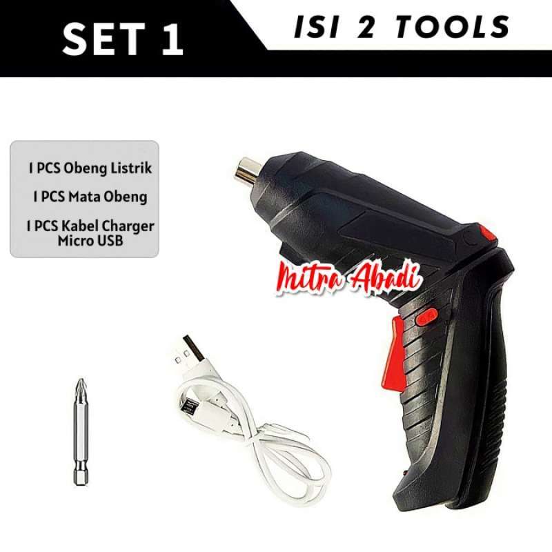 Promo Obeng Listrik 2 In 1 - Electric Cordless Screwdriver Rechargeable ...