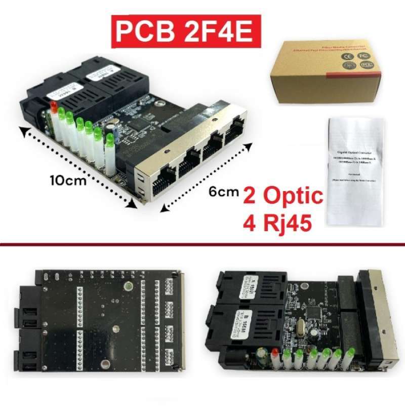 Promo Pcb Media Converter Fiber Port Sc Fo Lan Rj45 Optik 2 Ethernet ...