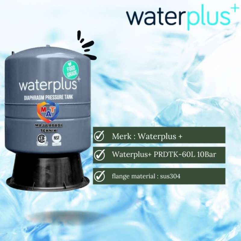 Promo Pressure Tank 60 Ltr Food Vertical Waterplus+ Prdtk-60l 10bar Diskon 23% Di Seller Riade ...