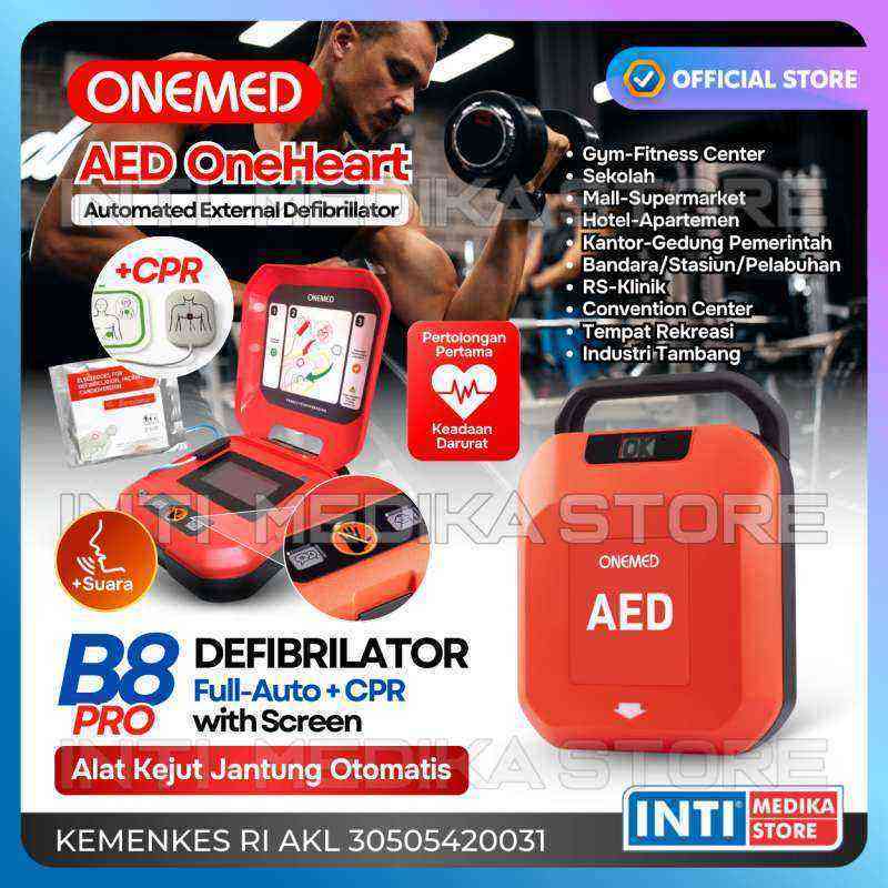 Promo Onemed Portable Defibrilator Aed B8 Pro Full-auto + Screen + Cpr Sensor | Alat Pacu Kejut ...