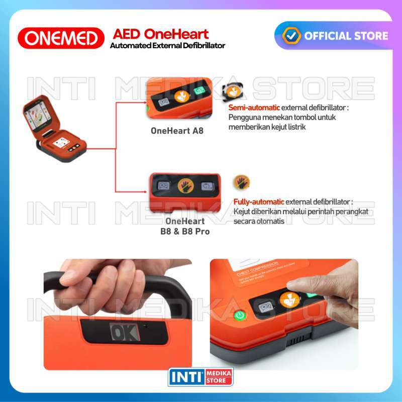 Promo Onemed Portable Defibrilator Aed B8 Pro Full-auto + Screen + Cpr ...