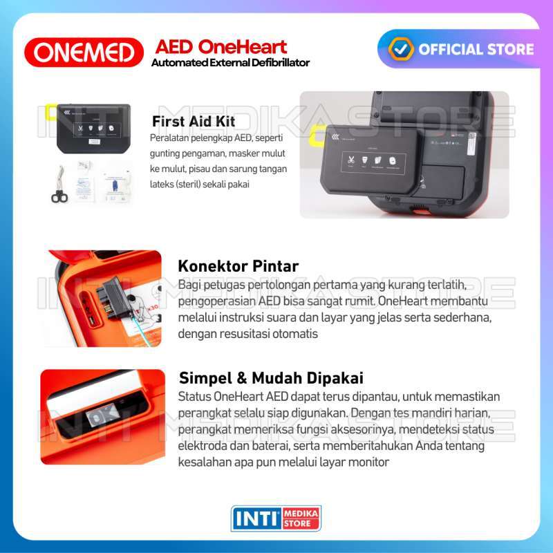 Promo Onemed Portable Defibrilator Aed B8 Pro Full-auto + Screen + Cpr ...