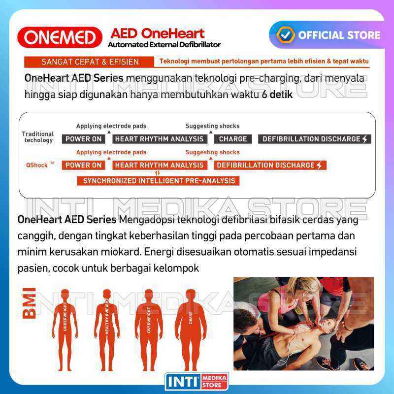 Promo Onemed Portable Defibrilator Aed B8 Pro Full-auto + Screen + Cpr ...