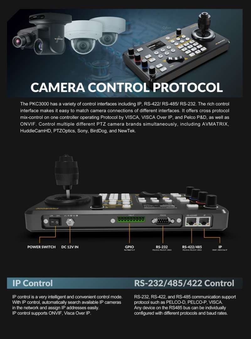 Promo Joystick Controller Avmatrix Pkc3000 For Ptz Camera Ip & Rs ...