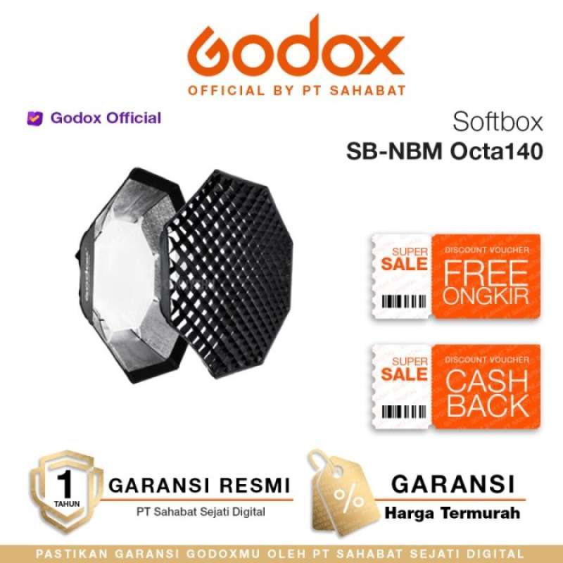 Jual Godox Softbox Octa With Grid 120cm Sb-nbm Octa 120 Octagonal Octabox - Sb-nbm 140cm Di ...