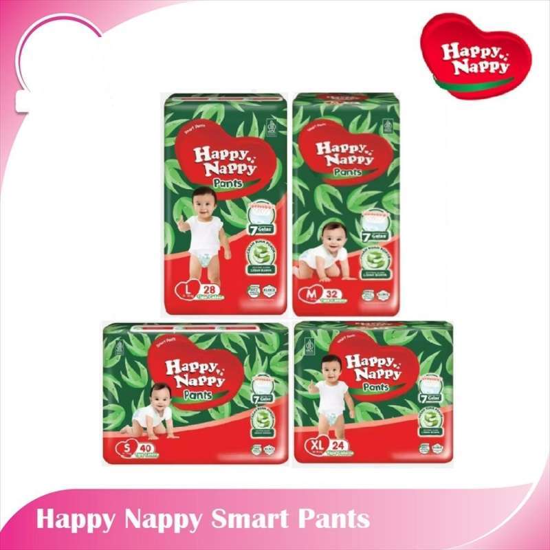 Jual Happy Nappy Smart Pants S40 / M32 / L28 / Xl24 - Happy Nappy L28 ...