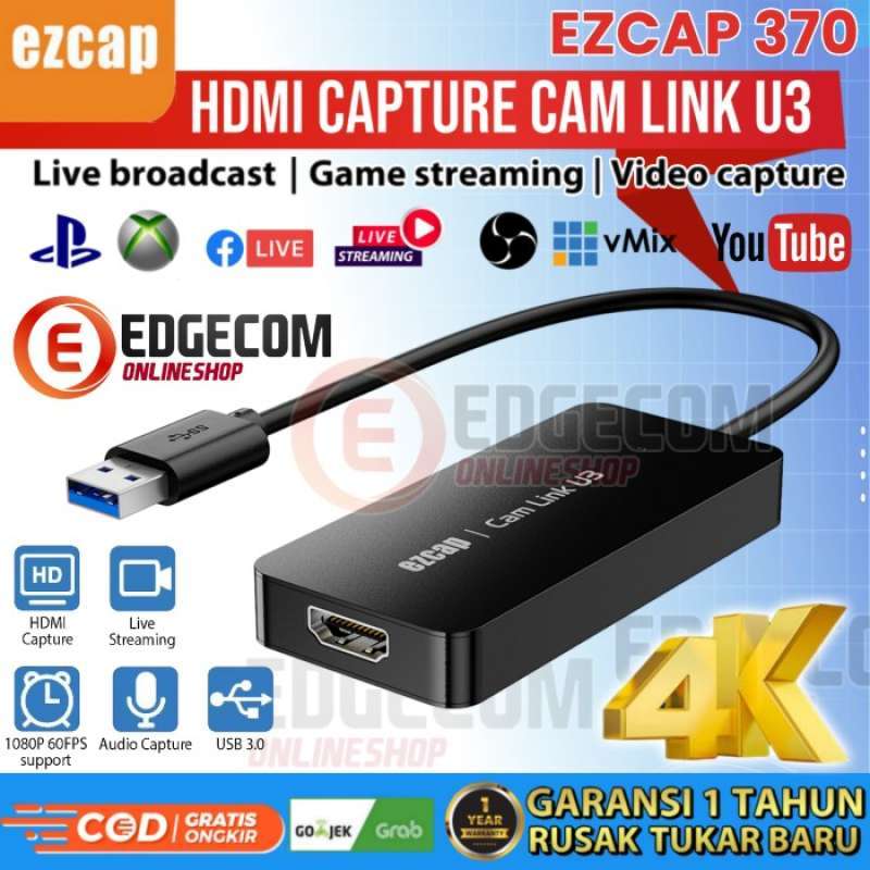 Promo Ezcap 370 Hdmi Video Capture Card Usb 3.0 Cam Link U3 4k 1080p60 ...