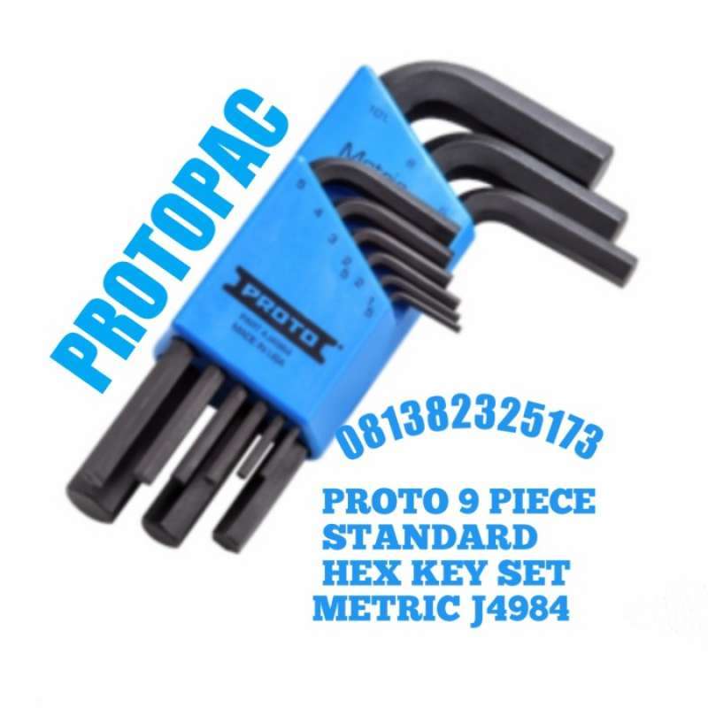 Promo 9 Piece Standard Hex Key Set-metric J4984 Proto Original Diskon ...