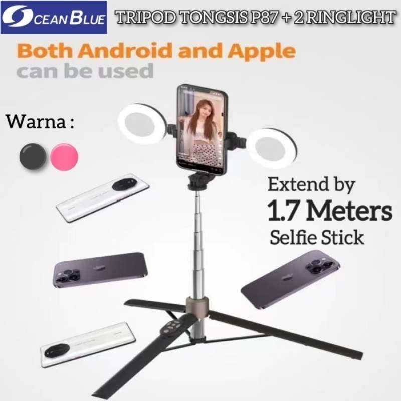 Promo Tongsis 3in1 P87 Bluetooth Shutter Tripod Hp Selfie Remote Ios Android Diskon 23% Di ...