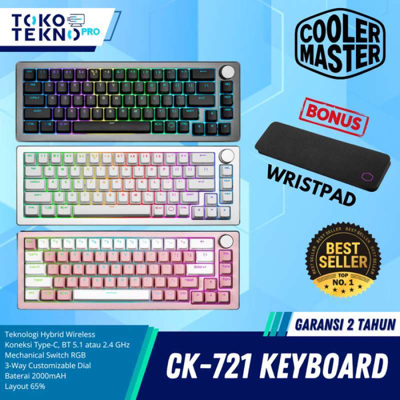 Promo Cooler Master Ck721 / Ck-721 65% Rgb Hybrid Mechanical Gaming ...