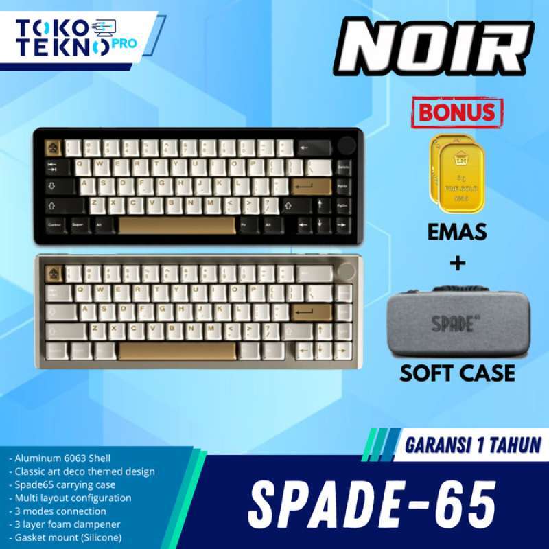 Promo Noir Spade65 / Spade-65 Aluminum Wireless Mechanical Keyboard ...