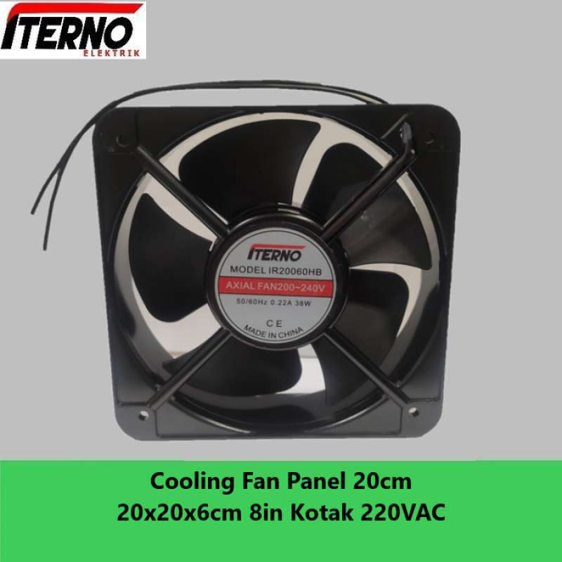 Promo Cooling Fan Panel 20x20x6cm 8in Kotak 220vac Iterno Diskon 23% Di ...