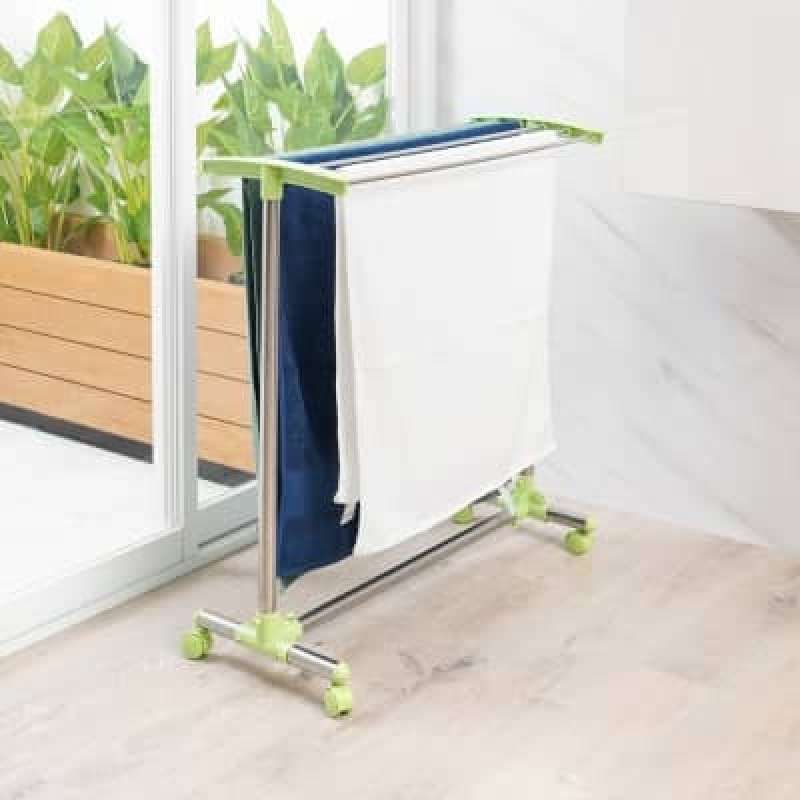 Promo Rak Jemuran Handuk Indoor 6 Pipa Dilengkapi Roda Dengan Kunci ...