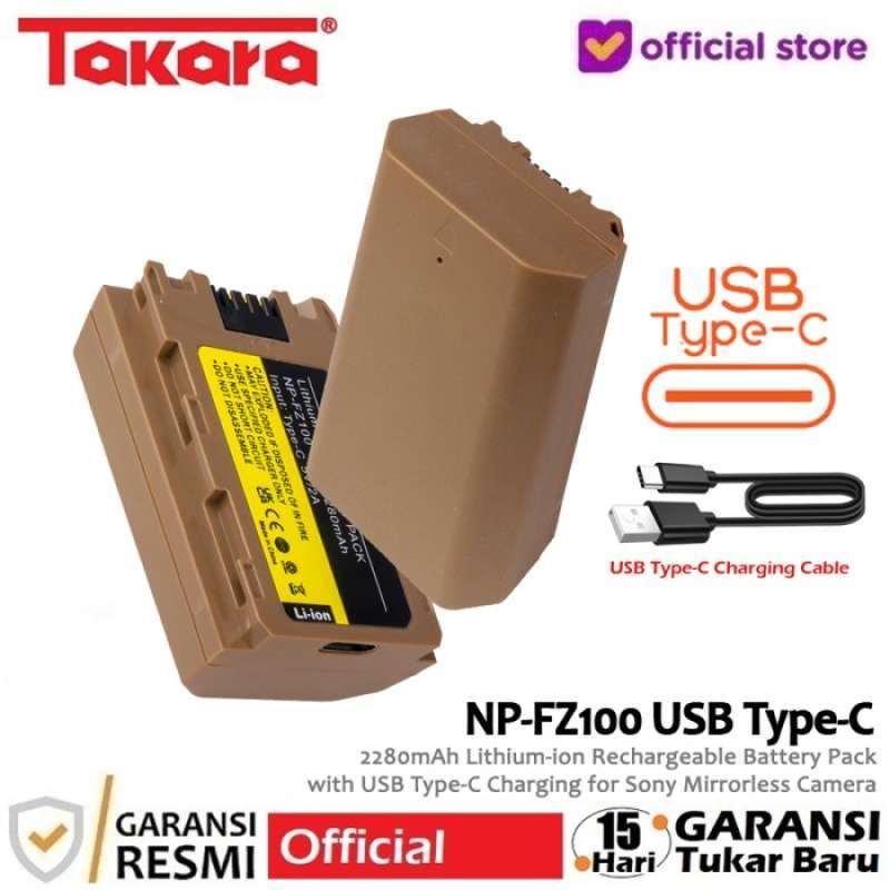 Promo Takara Np-fz100 Battery Baterai Batere With Usb Type-c For Sony Camera Diskon 33% Di ...