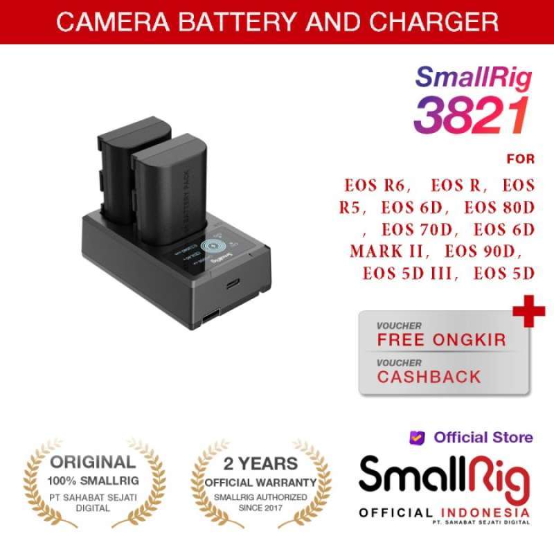 Promo Smallrig Lp-e6nh Camera Battery And Charger Kit 3821 Diskon 33% Di Seller Kanzahana Store ...