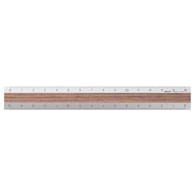 Jual Midori Aluminium Wood Ruler 15cm Penggaris Aluminium Dan Kayu - Light Brown Di Seller ...