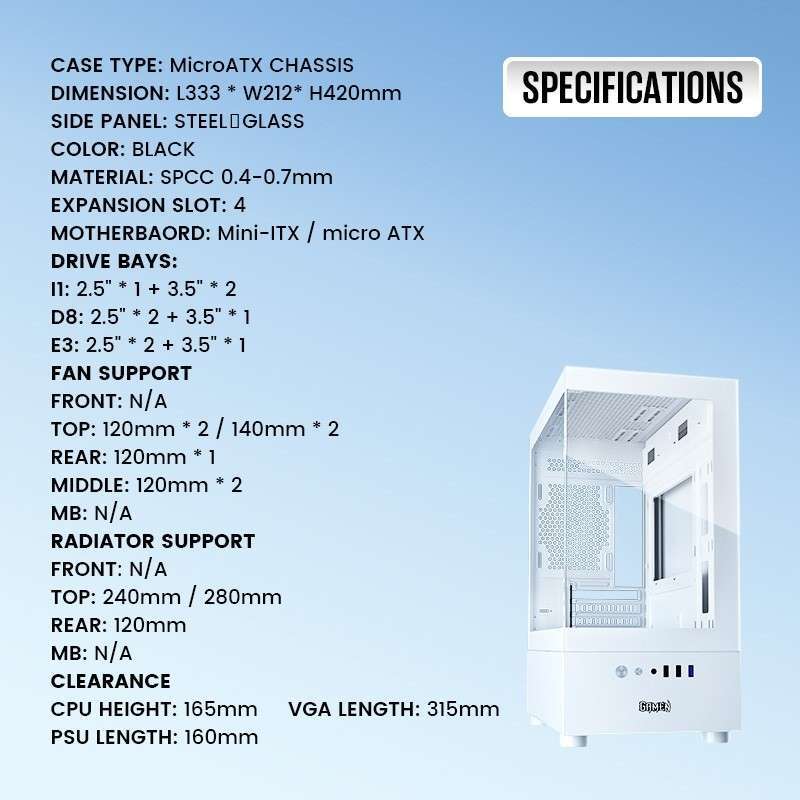 Jual Casing Pc Gamen Gcs100 White M-atx Non Fan Di Seller ...